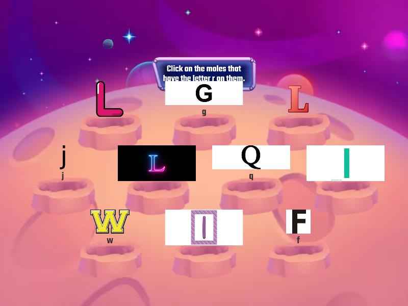 Whack the Letter L - Whack-a-mole