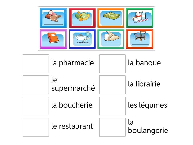 les achats et les magasins - Match up
