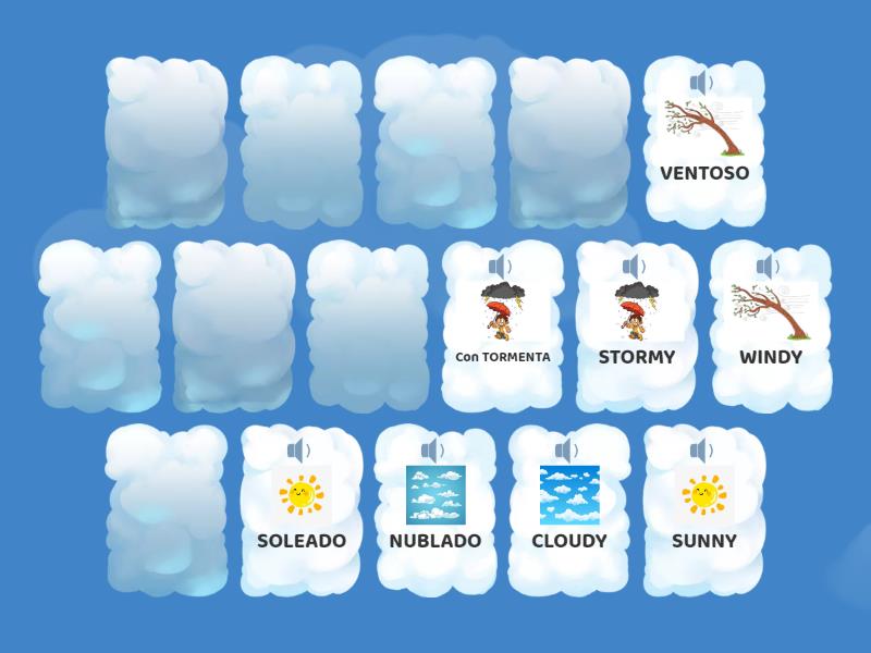 THE WEATHER MEMORY GAME - Matching pairs