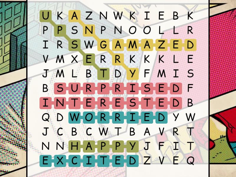 Word search level 4 adjectives unit 1 - Wordsearch