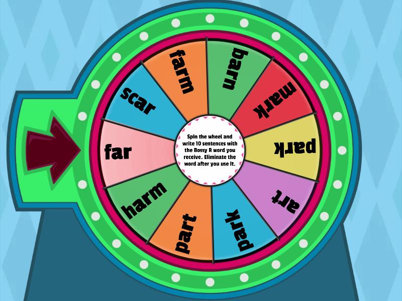 Bossy R Sentence Spin - Spin the wheel