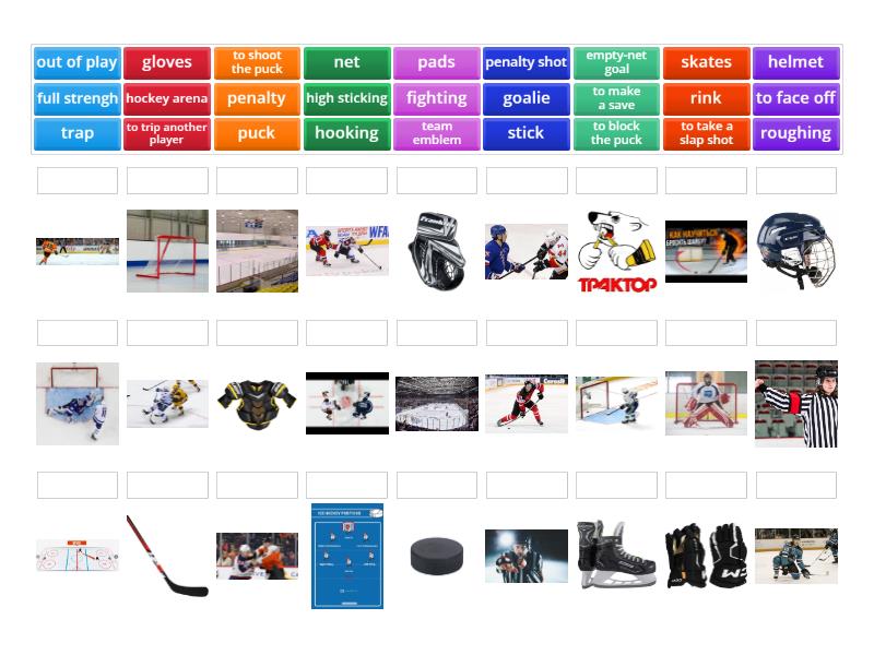 Hockey Vocabulary - Match up