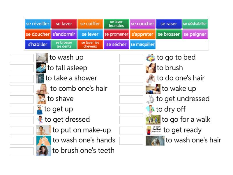 La Routine Reflexive Verbs - Match up