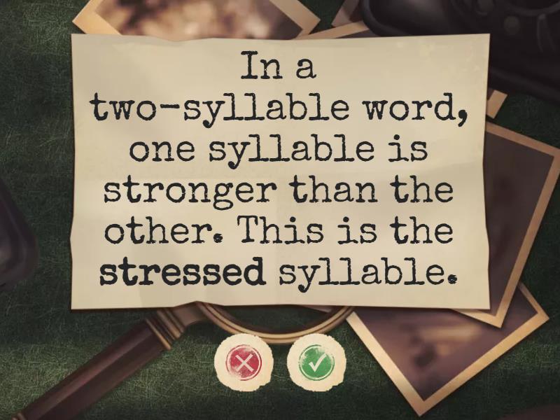 Stress in two-syllable words - Flash cards