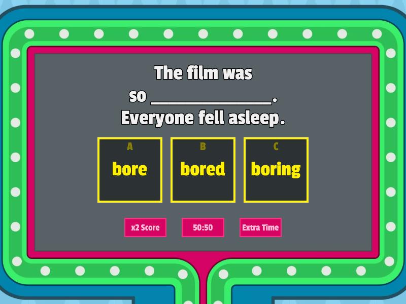 Unit 5 ~ed/ing adjectives - Game show de TV