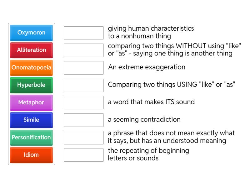 Figurative Language - Match up