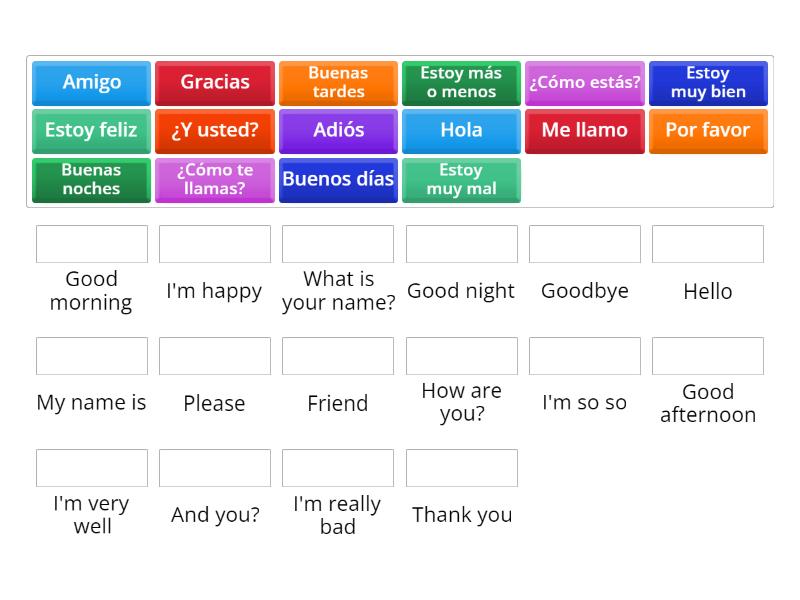 Saludos y despedidas - Match up