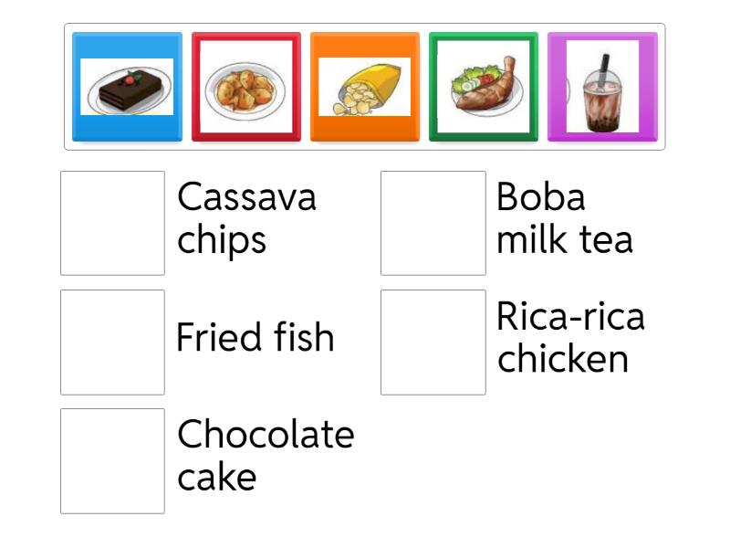 Match the food pictures below with the name of the food! - Match up