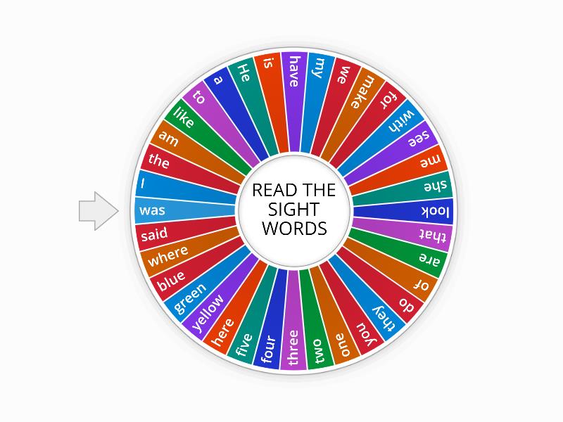sight words - Spin the wheel