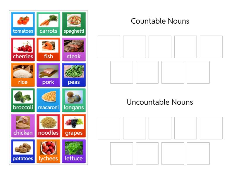 4B Ch.3 Countable and uncountable nouns - Group sort
