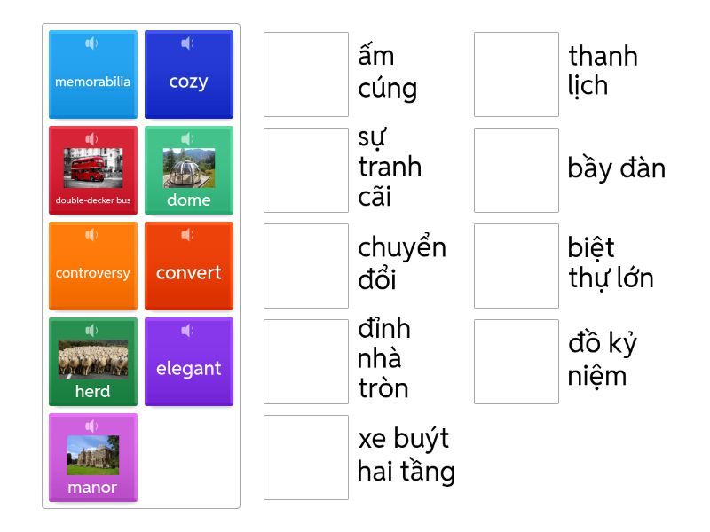 MasterClass 3 Lesson 14 Word List - Une las parejas