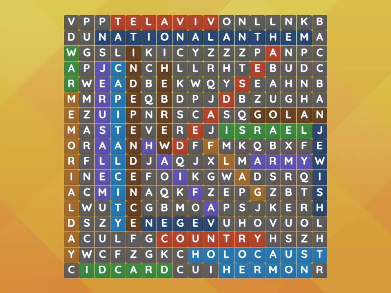 Israel - Wordsearch