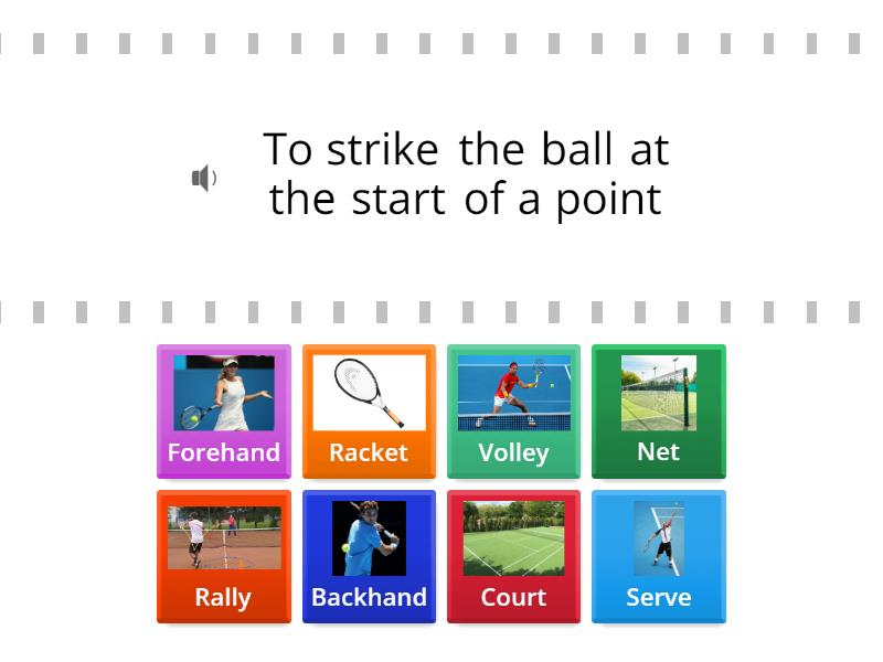 Tennis Key Vocabulary - Find the match