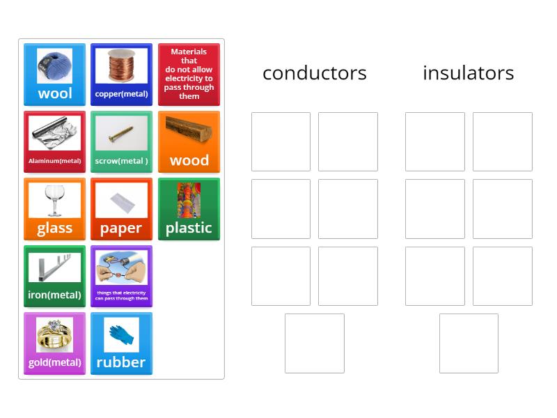 conductors and insulators - Group sort