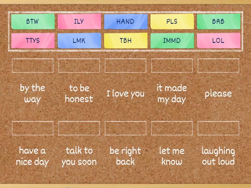 Abbreviations - Match up