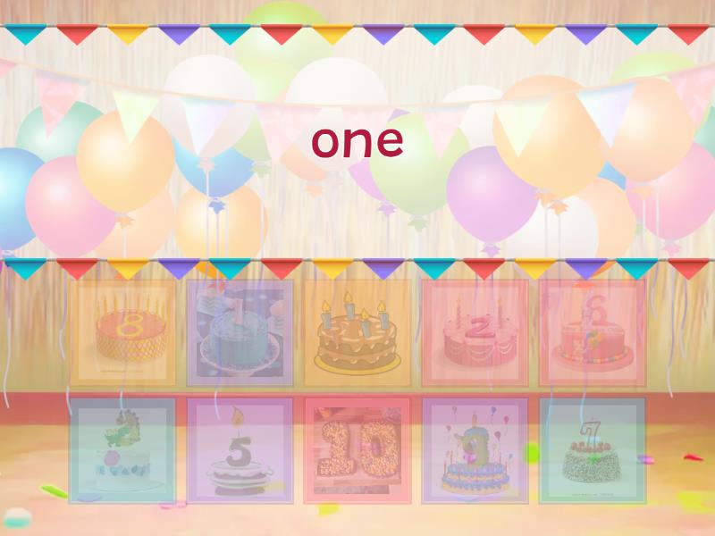 Numbers 1-10 (cake) - Find the match