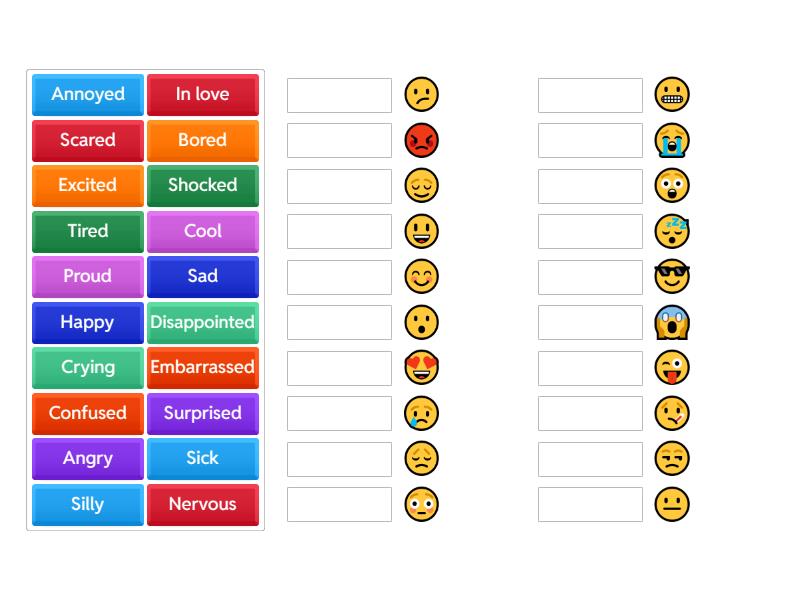 Emoji Adjectives Match - Match up