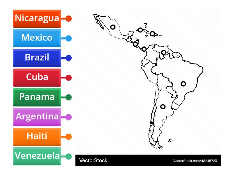 Latin America map - Labelled diagram