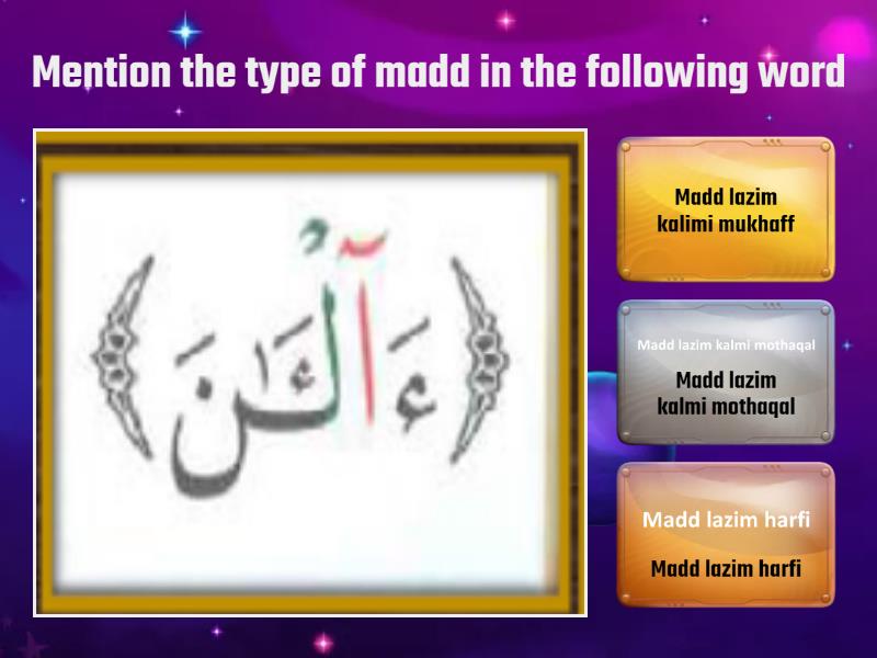 The types of madd - Quiz