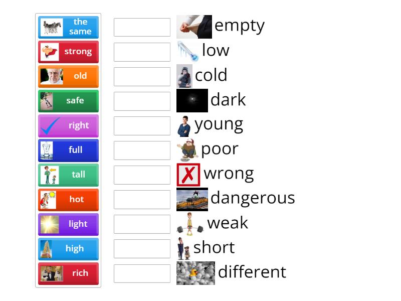 nef elementary 2B - Adjectives - Une las parejas