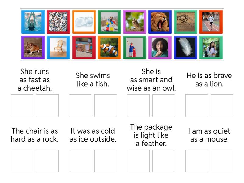 Simile Practice - Group sort