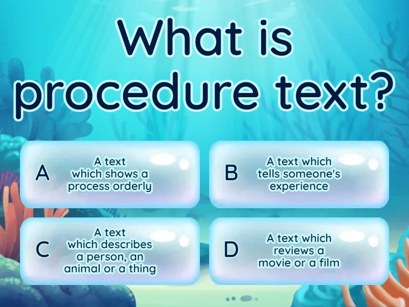 Procedural Text - Quiz