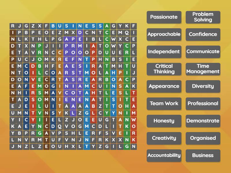 Level 1 Business and Entrepreneurship - Wordsearch