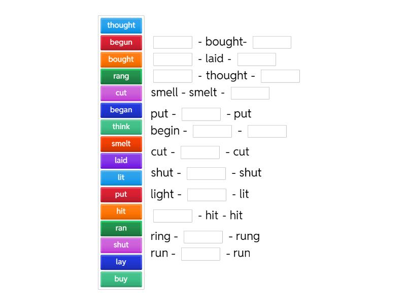 Irregular verbs - Complete the sentence
