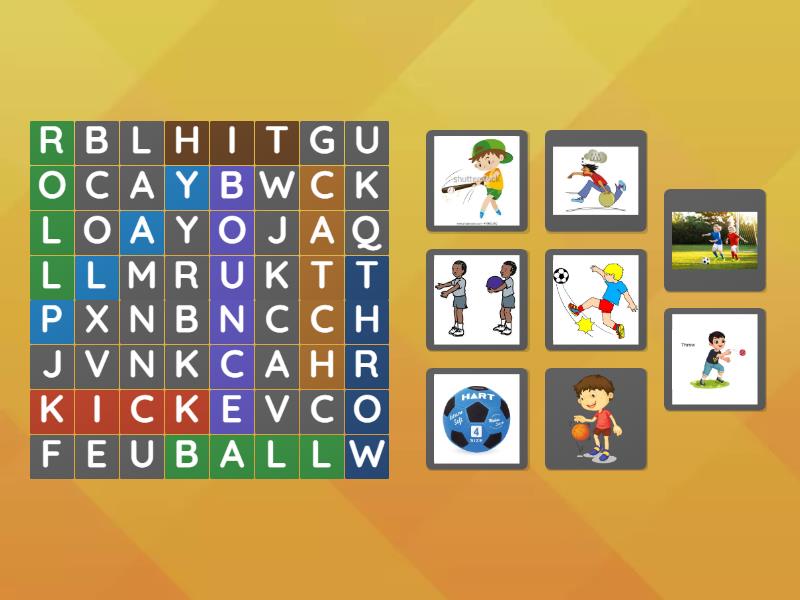 ball activities Sports and games - Wordsearch
