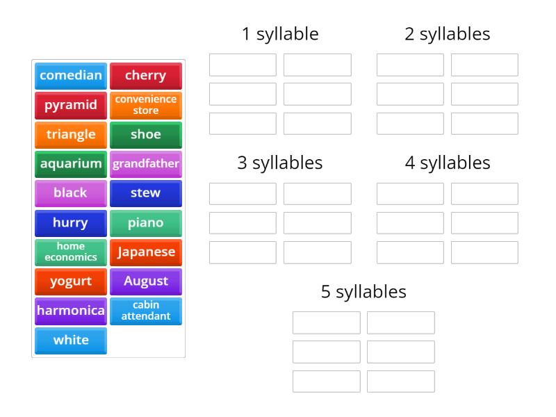 syllable sort 2 - Group sort