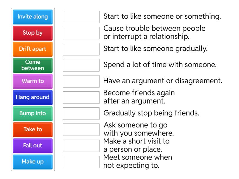 Phrasal Verbs Friendship - Match up