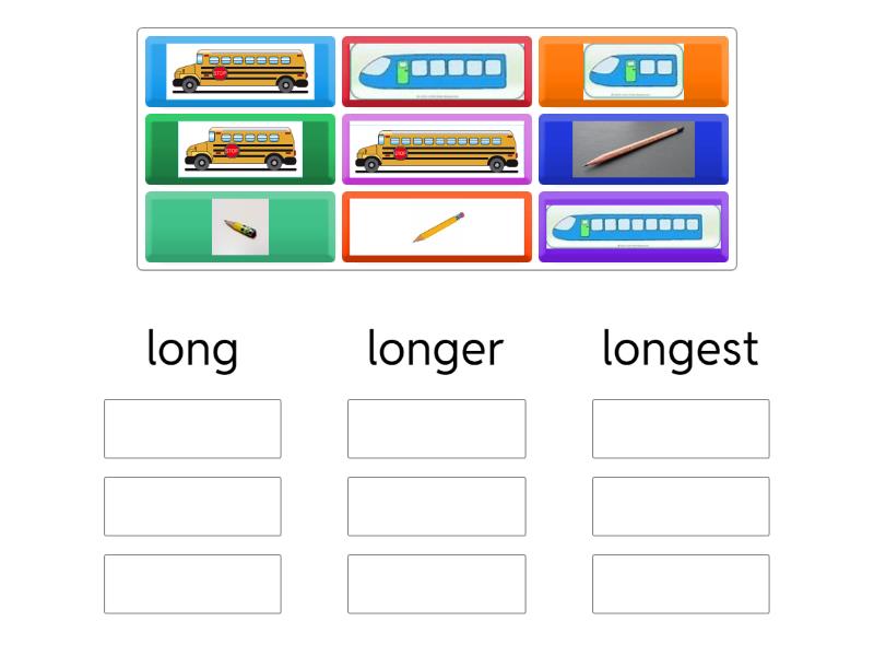 Concept of long, longer, longest - Group sort