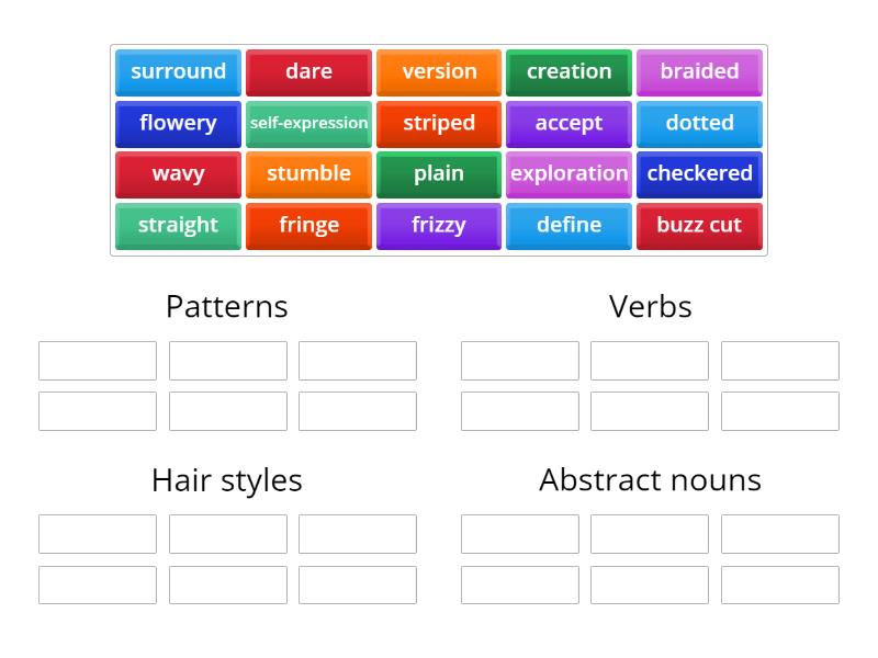 TV U1 L2 Song vocab sorting - Group sort