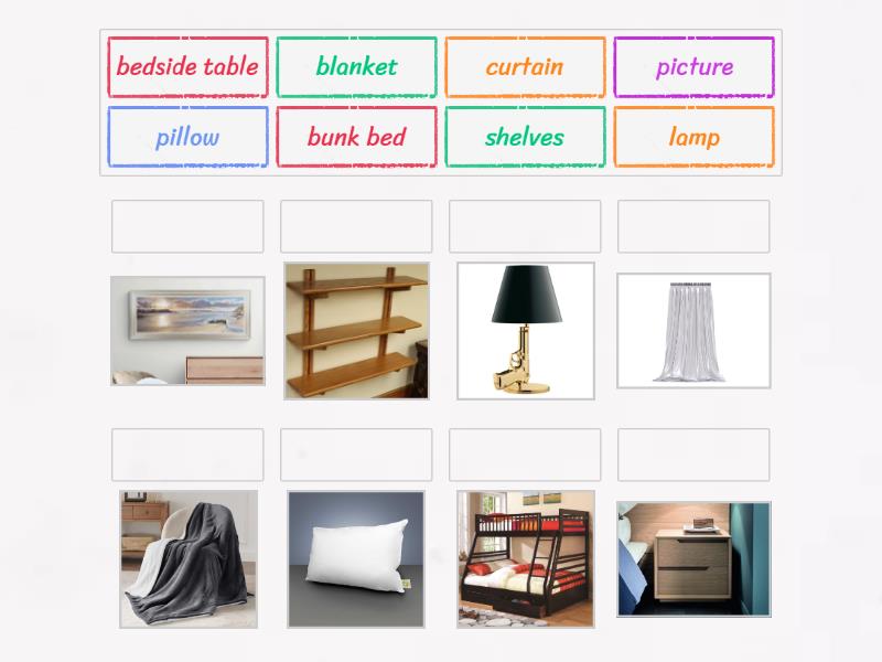 Unit 8 Things in the Bedroom - Match up