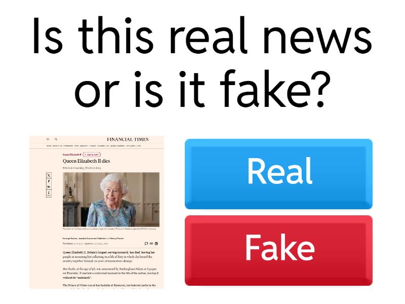 Real o fake news - Quiz