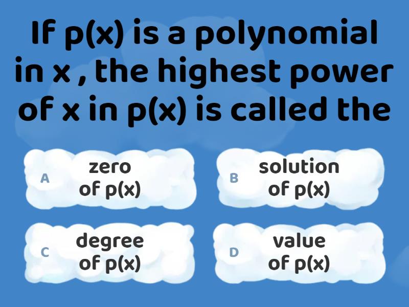 Polynomial Class 10 (Part 1) - Quiz