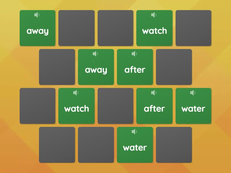 2nd Grade Red Words - Matching pairs