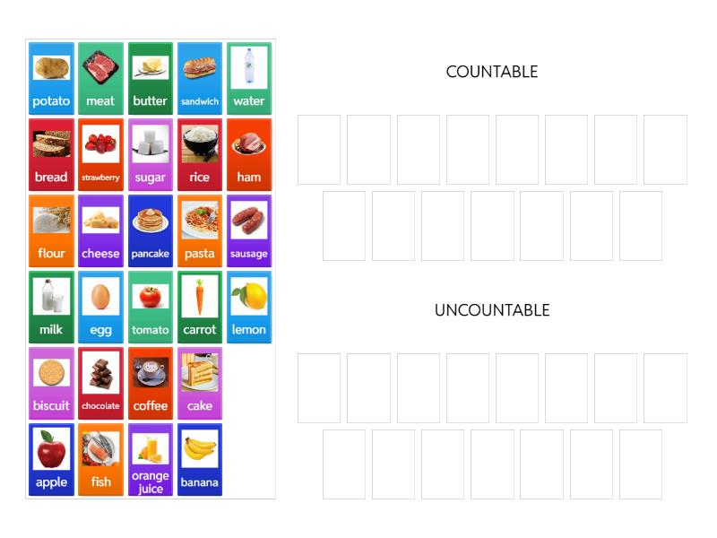 L feb2 Go getter 2, Unit 2.2. Countable and uncountable - Group sort