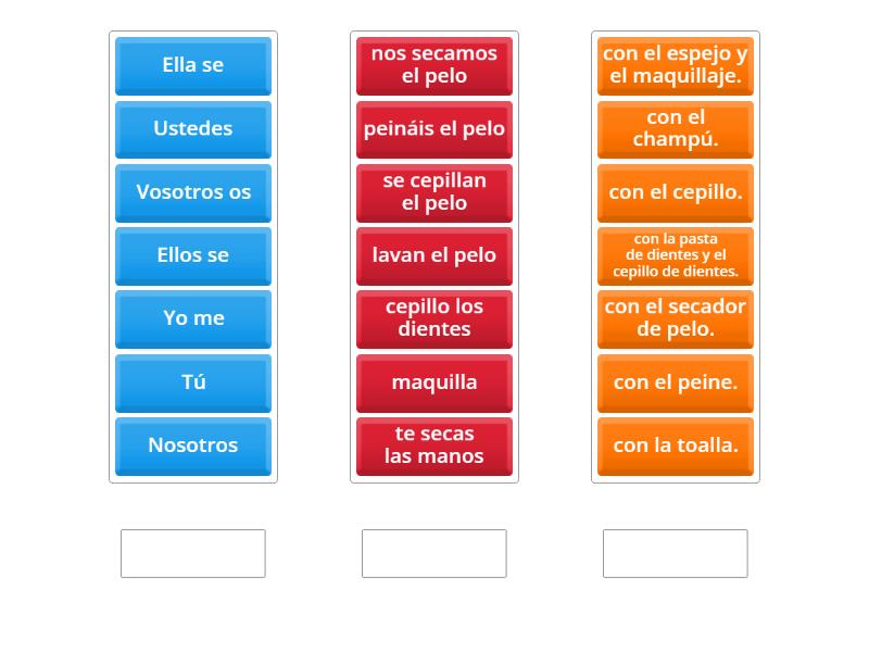 : Los verbos reflexivos y la rutina diaria - Make sets