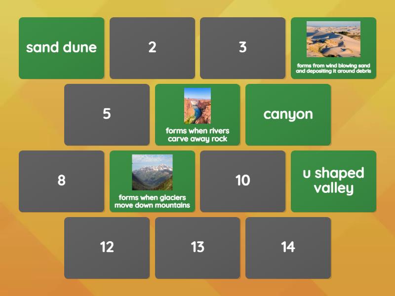 Landforms - Matching pairs