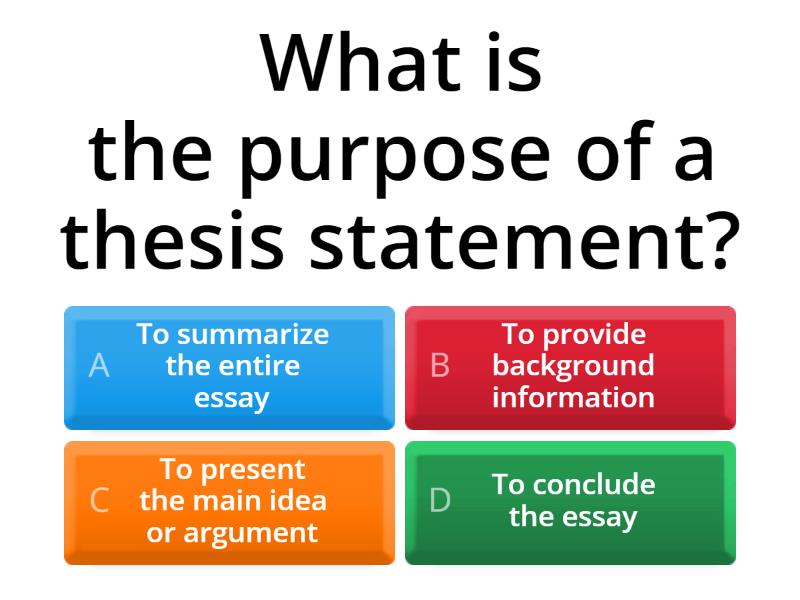 Thesis statement - Quiz