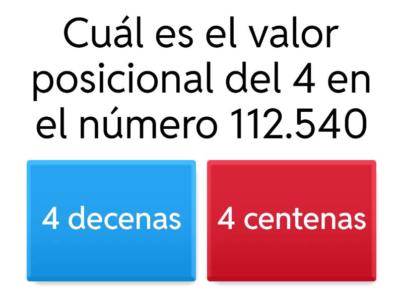 valor posicional - Cuestionario