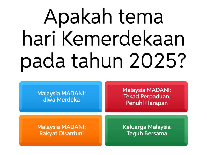 Kuiz Hari Kebangsaan dan Hari Malaysia 2025 - Quiz