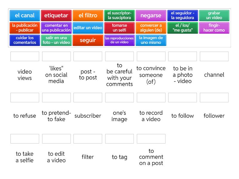 Las Redes Sociales, Unidad 3- Reporteros 3 - Match up