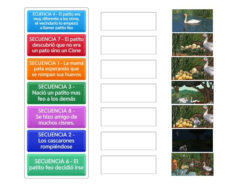 ORDENAMOS LA SECUENCIA DEL CUENTO "EL PATITO FEO" - Tenglashtirish