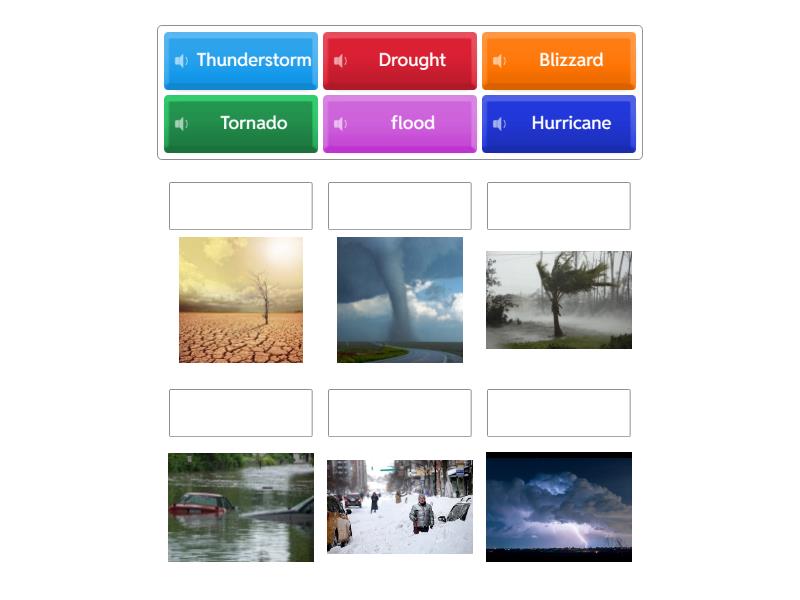 Vocabulary: Severe weather - Match up