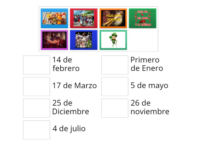 El calendario y la fecha - Match up