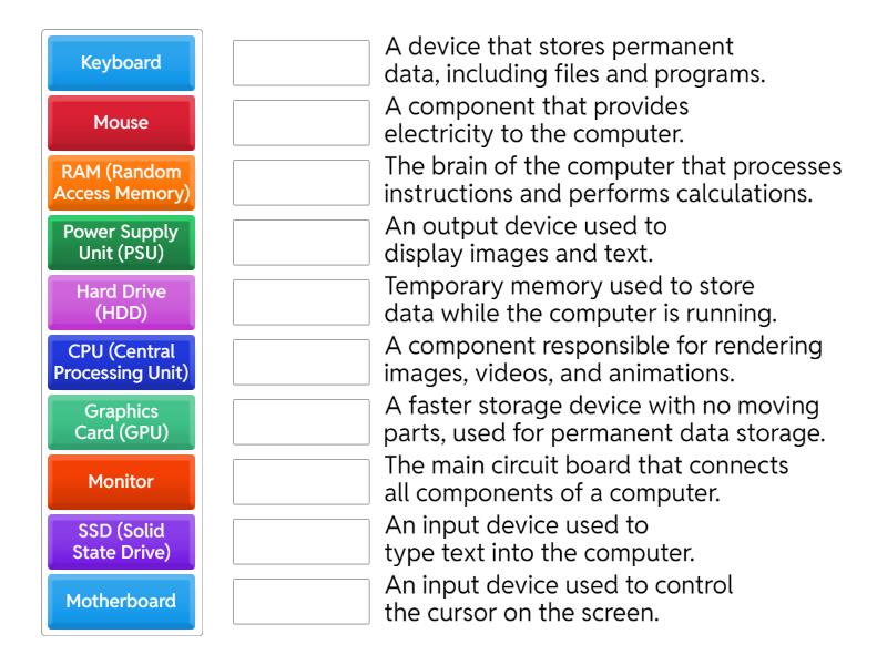Hardware definitions - Match up