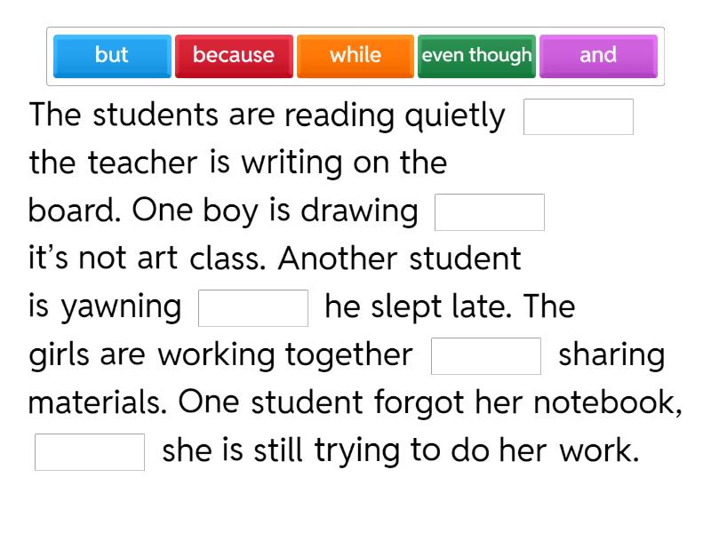 A Busy School Day - Complete the sentence