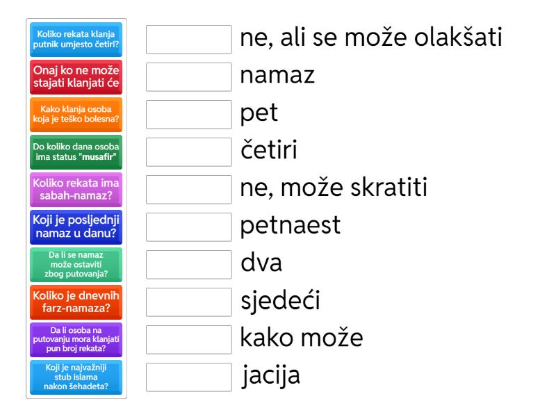 Kviz mekteb - Match up